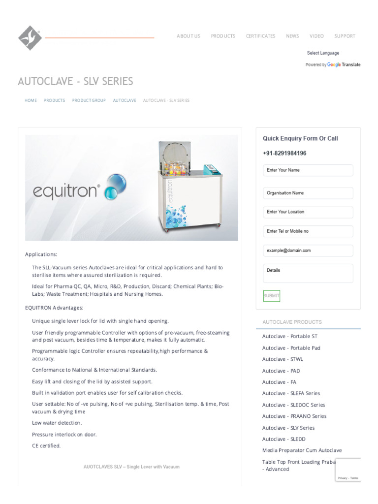 BROCHURE SLV Series Medica Instrument | PDF | Sterilization ...