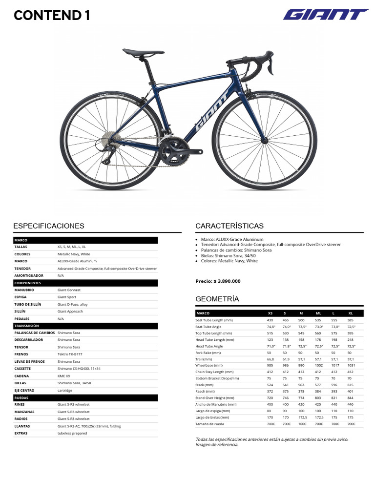 Bicicleta Giant - Contend 1 - 1957 | PDF