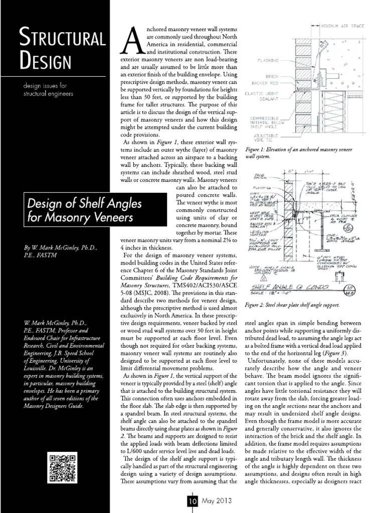 Masonry Shelf Angle Design Guide | PDF | Chess | Masonry
