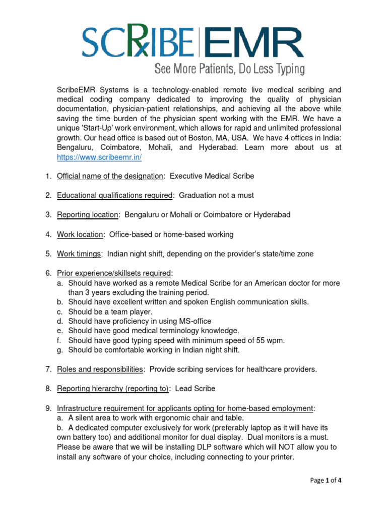 Executive Medical Scribe | PDF