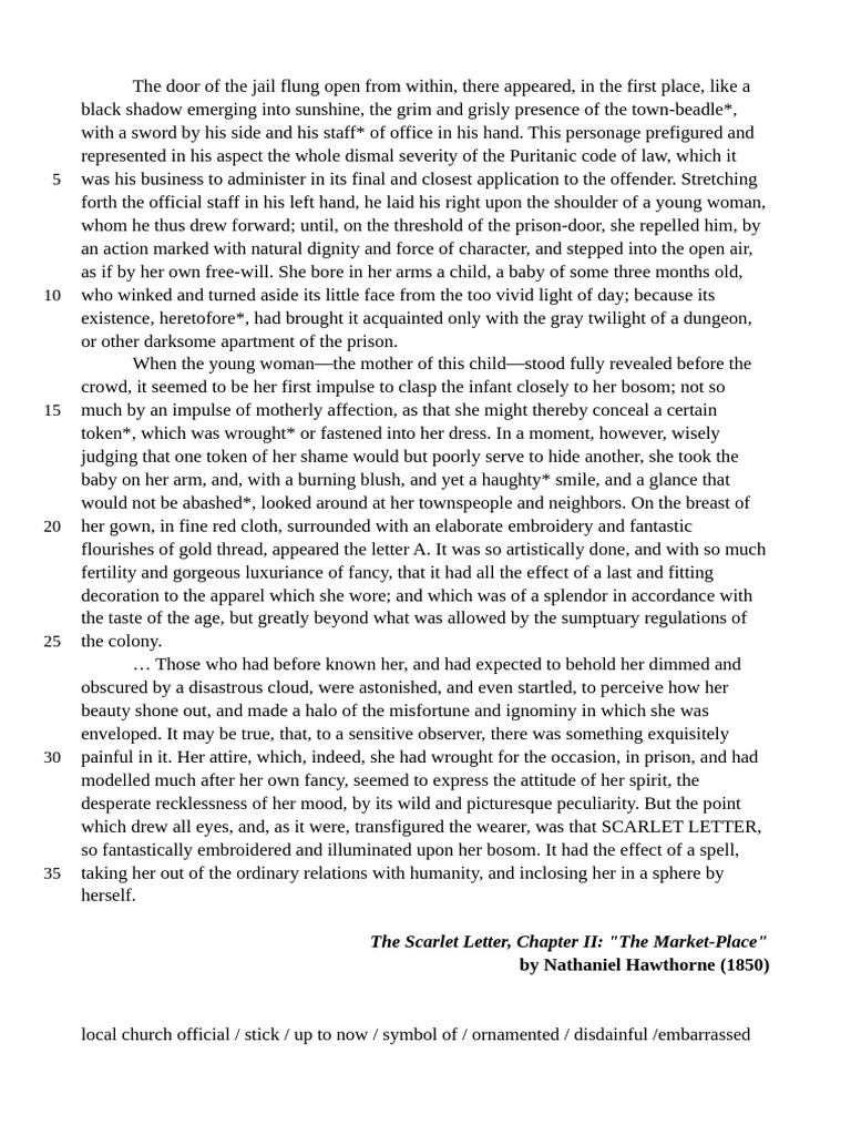 3-Text-The Scarlet Letter | PDF | Human Appearance | Softlines (Retail)