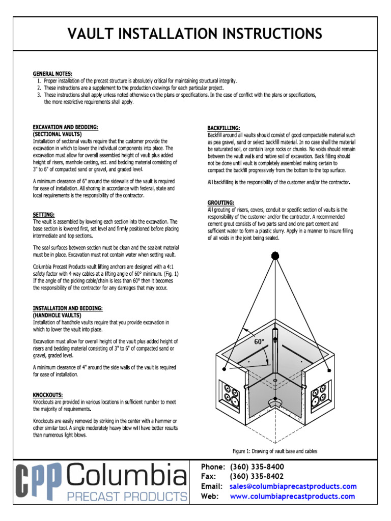 Vault Installation Instructions CPP Catalog | PDF | Technology ...