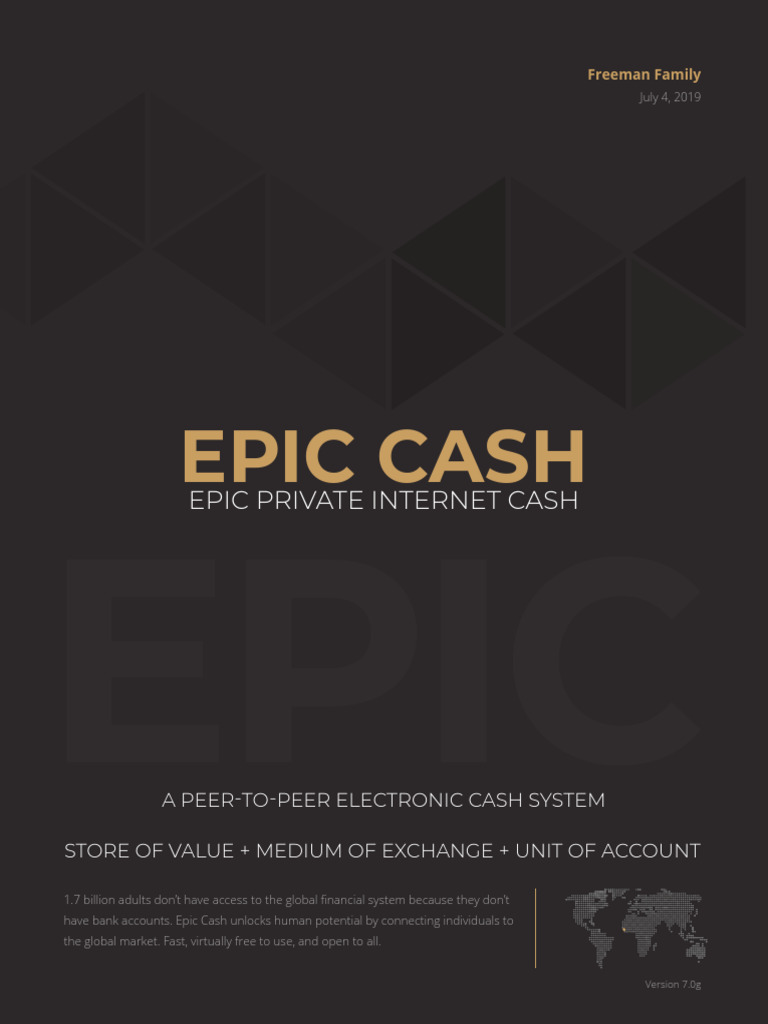 Epic Cash v7.0g Eng | PDF | Cryptocurrency | Bitcoin