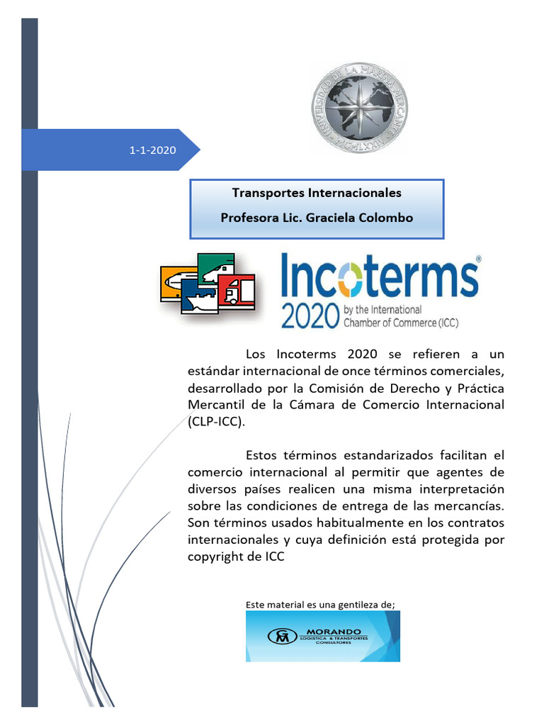 Incoterms 2020 Material | PDF