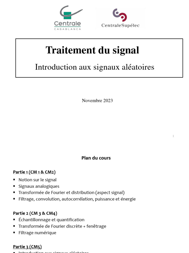 CM5 - Signal Aléatoire | PDF
