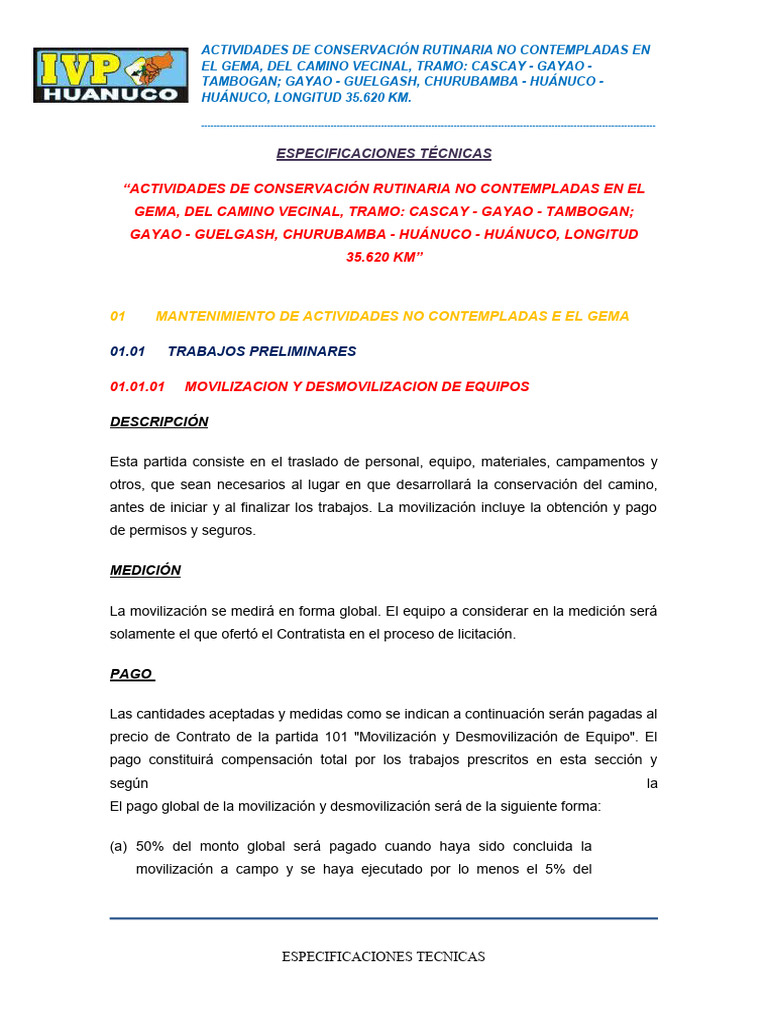 EE - TT. Tramo 01 | PDF