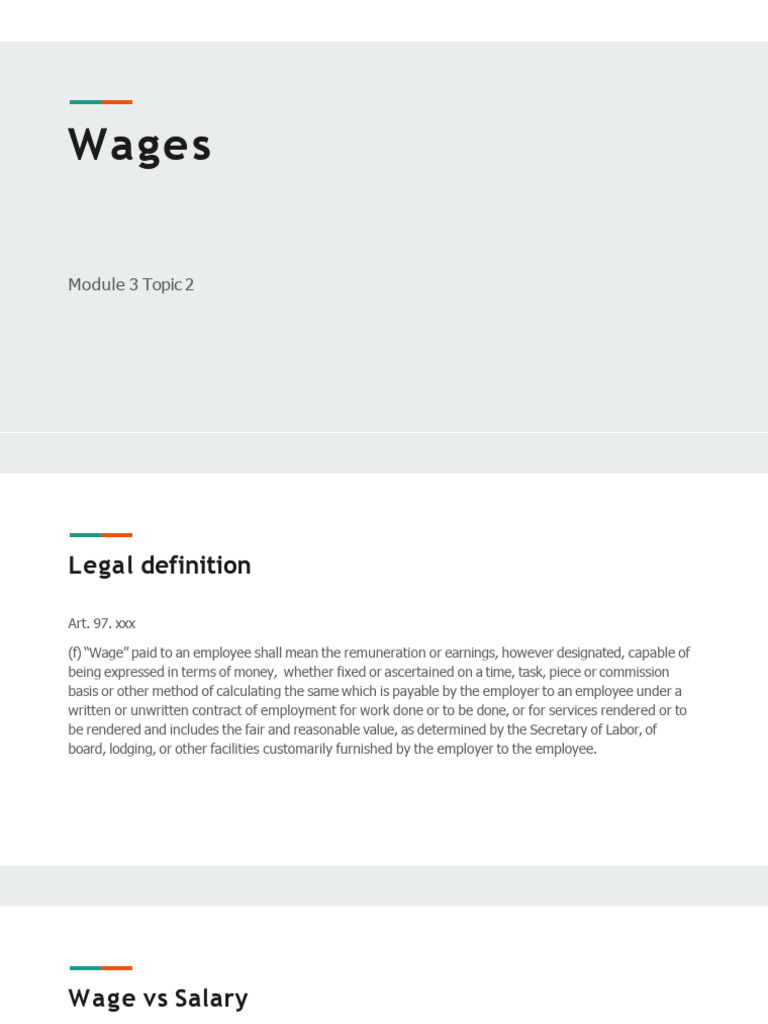 Module 3 Topic 2 Wages | PDF