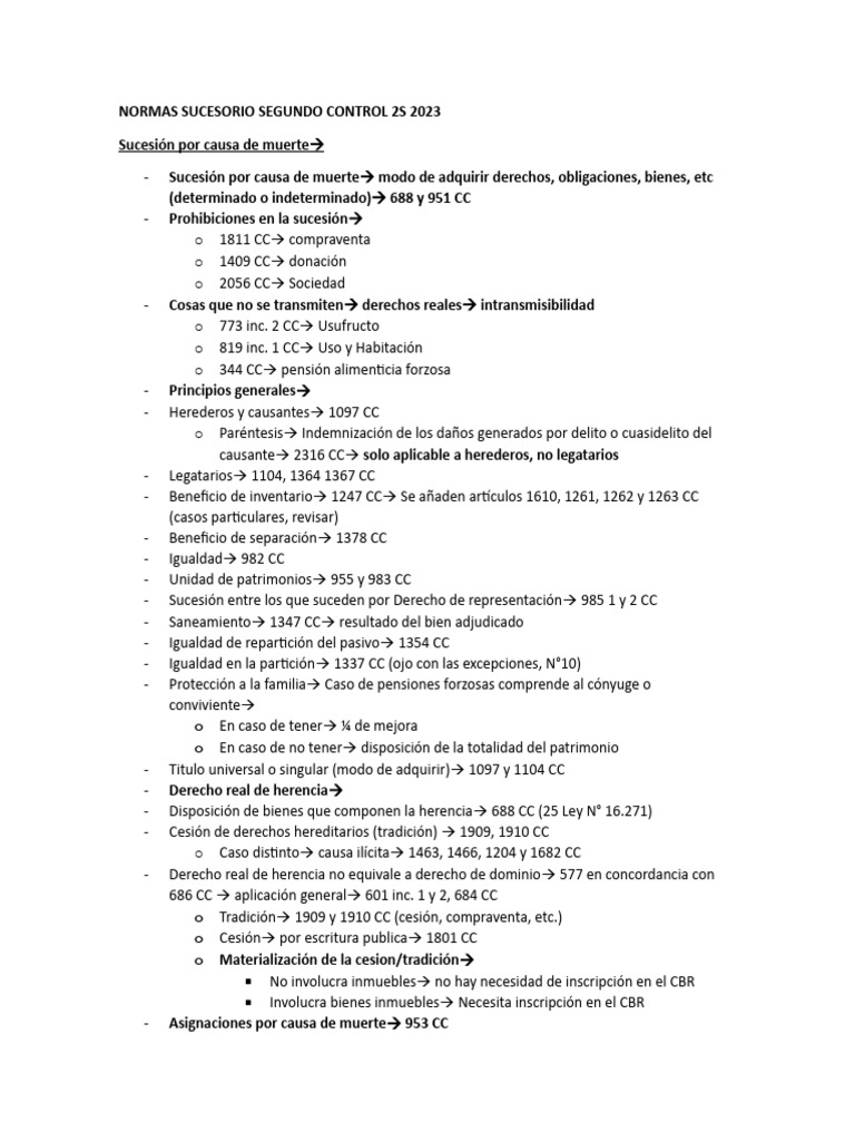 Normas Sucesorio Segundo Control 2S 2023 | PDF