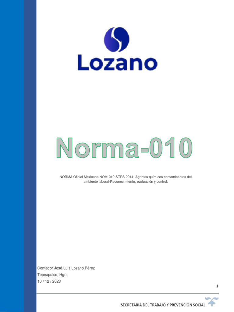 Nom 010 | Descargar gratis PDF | Contaminación | Laboratorios