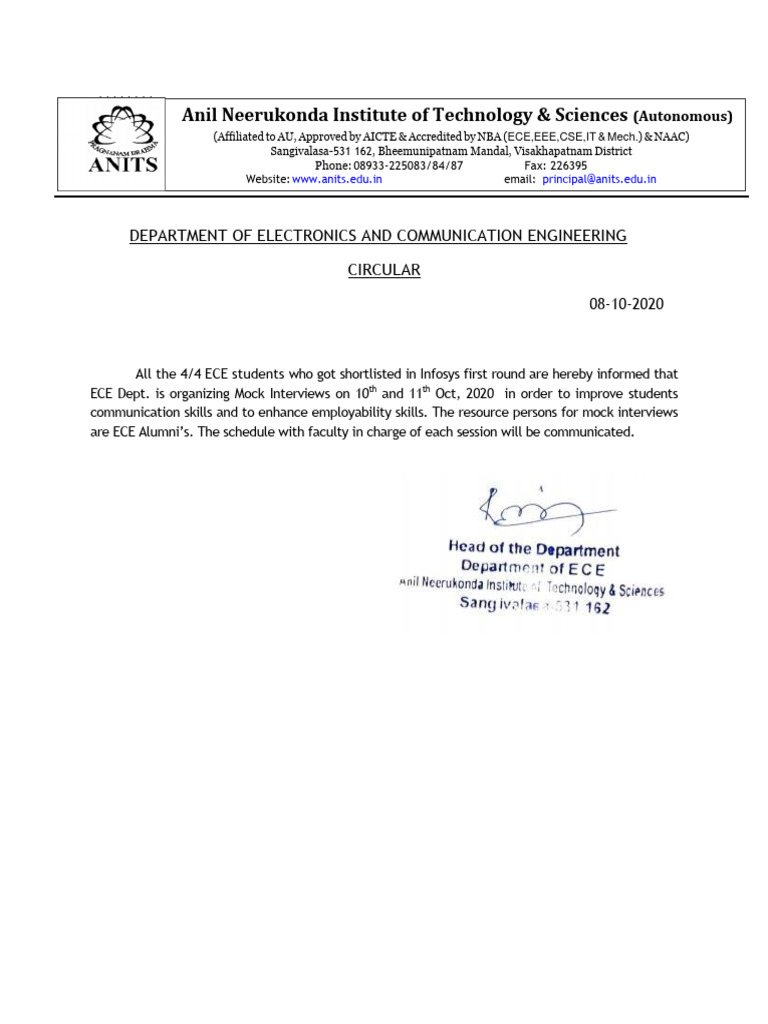 Anil Neerukonda Institute of Technology & Sciences | PDF