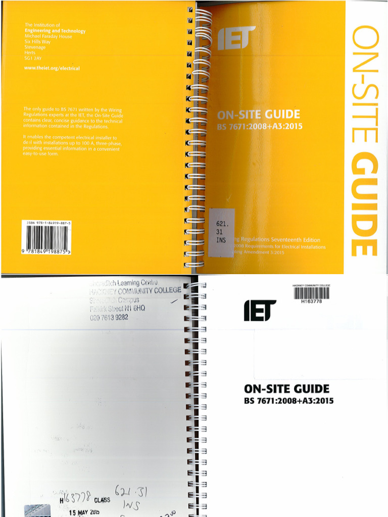 On-Site Guide Bs 7671-2008+2015, Reading | PDF