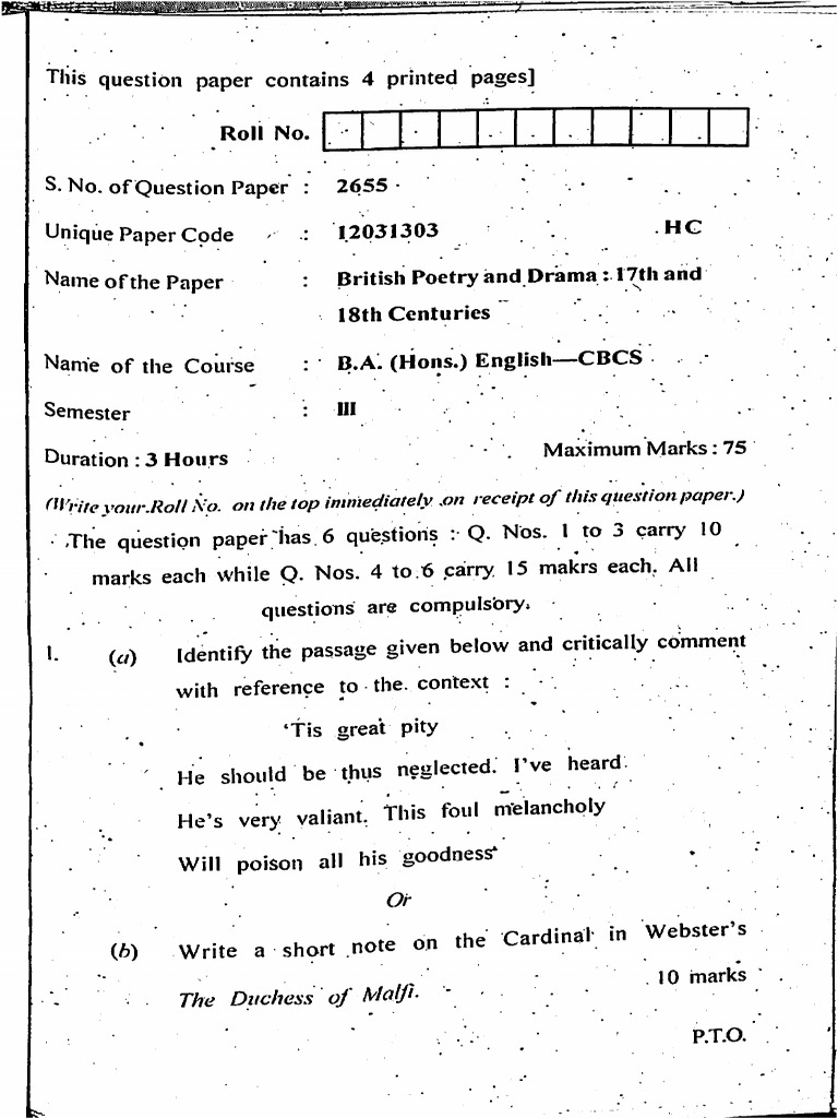 British Poetry and Drama 17th and 18th Centuries | PDF