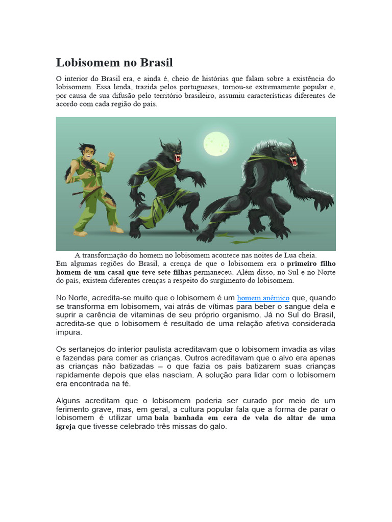 Lobisomem No Brasil | PDF