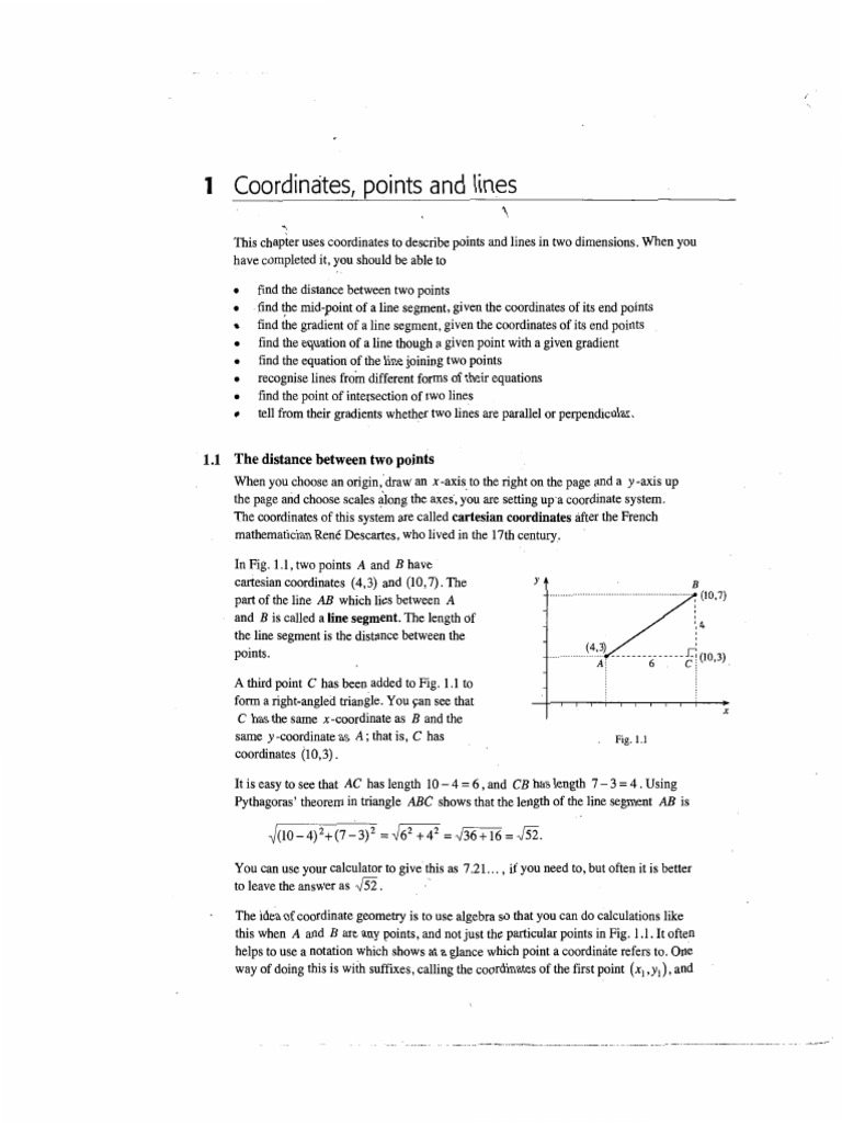 Pure Mathematics - 1 (Coordinate Geometry) | PDF