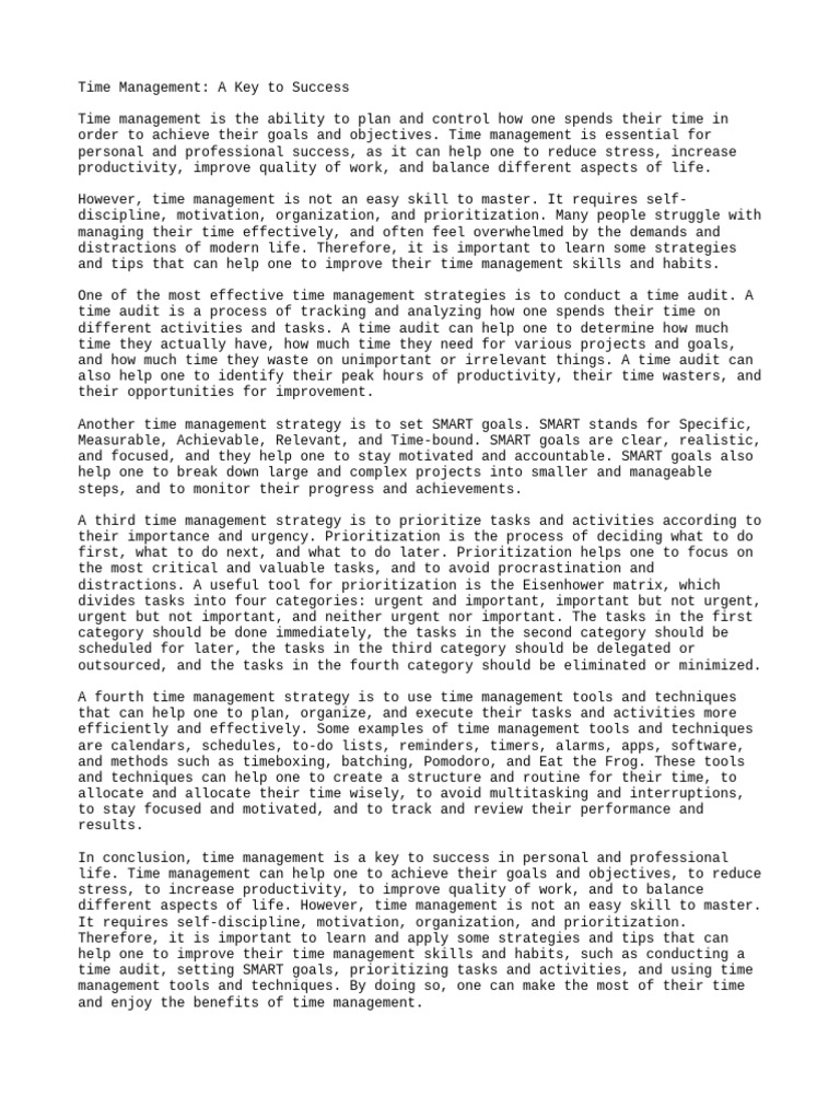 Time Management | PDF | Time Management | Professional Skills