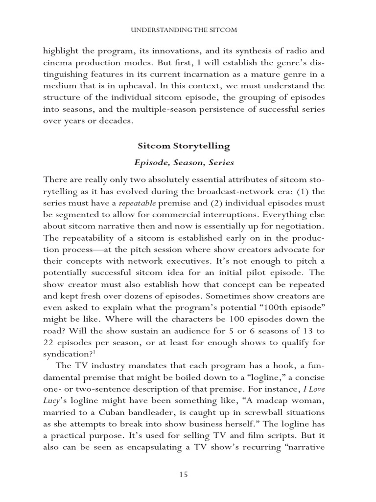 Jeremy Butler, The Sitcom | PDF