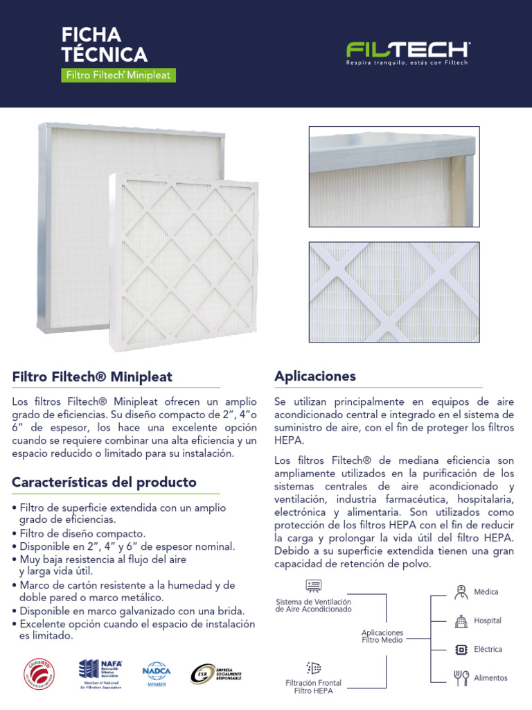 Filtro Minipleated | PDF