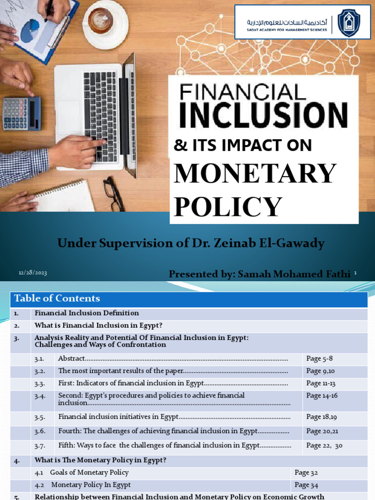 Financial Inclusion Presentation | PDF | Monetary Policy | Inflation