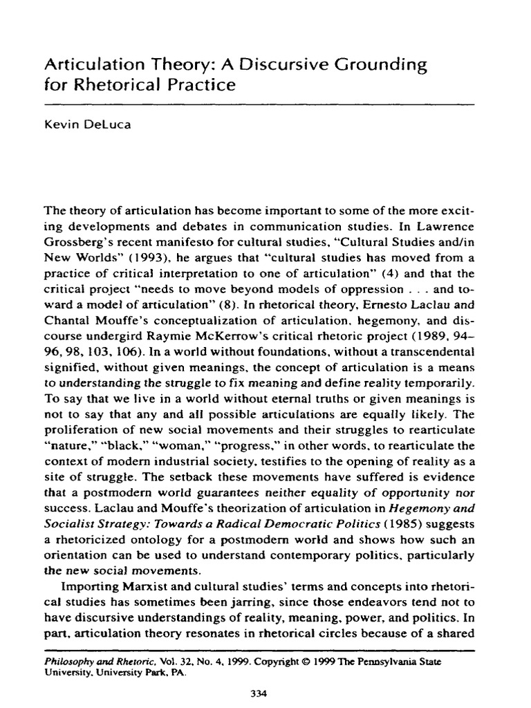 Articulation Theory A Discursive Ground | PDF