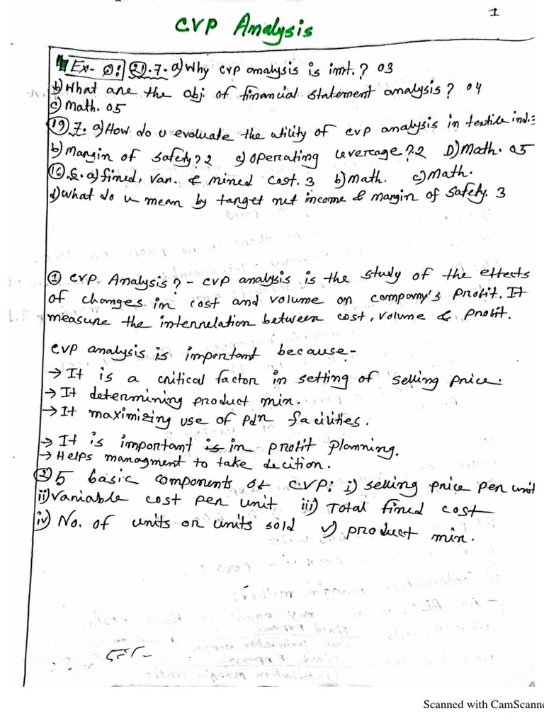 CVP Analysis | PDF