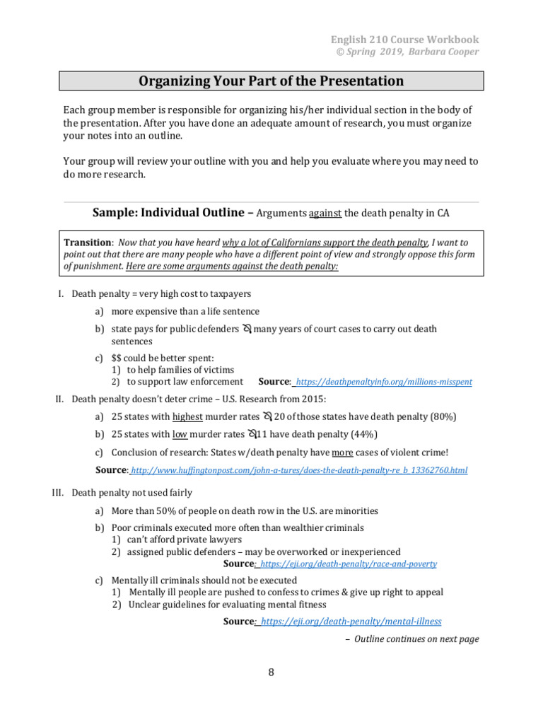 Unit2-Sample Outline | PDF | Capital Punishment | Witness