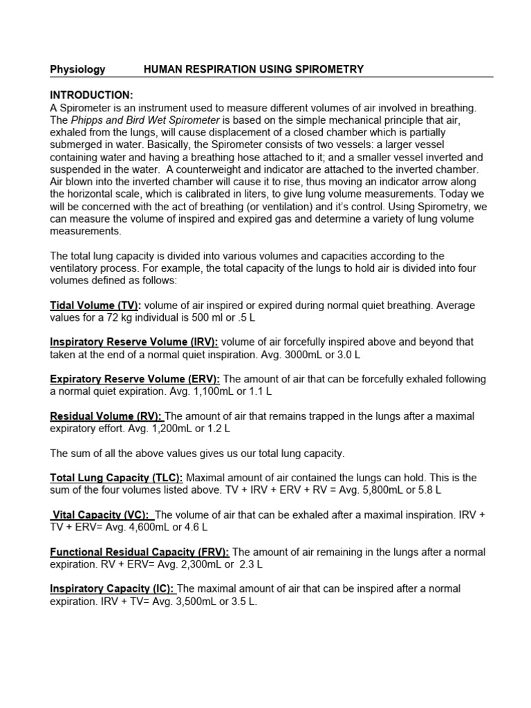 Spirometry Lab Pdf