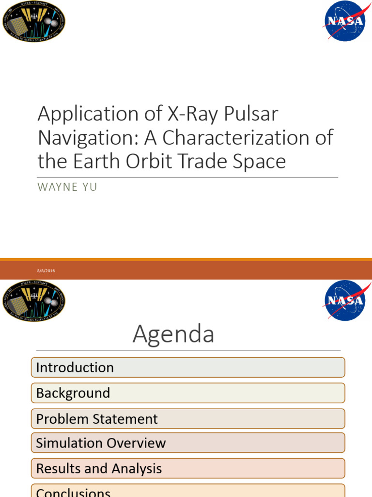 Application of X-Ray Pulsar Navigation: A Characterization of The Earth Orbit Trade Space | PDF