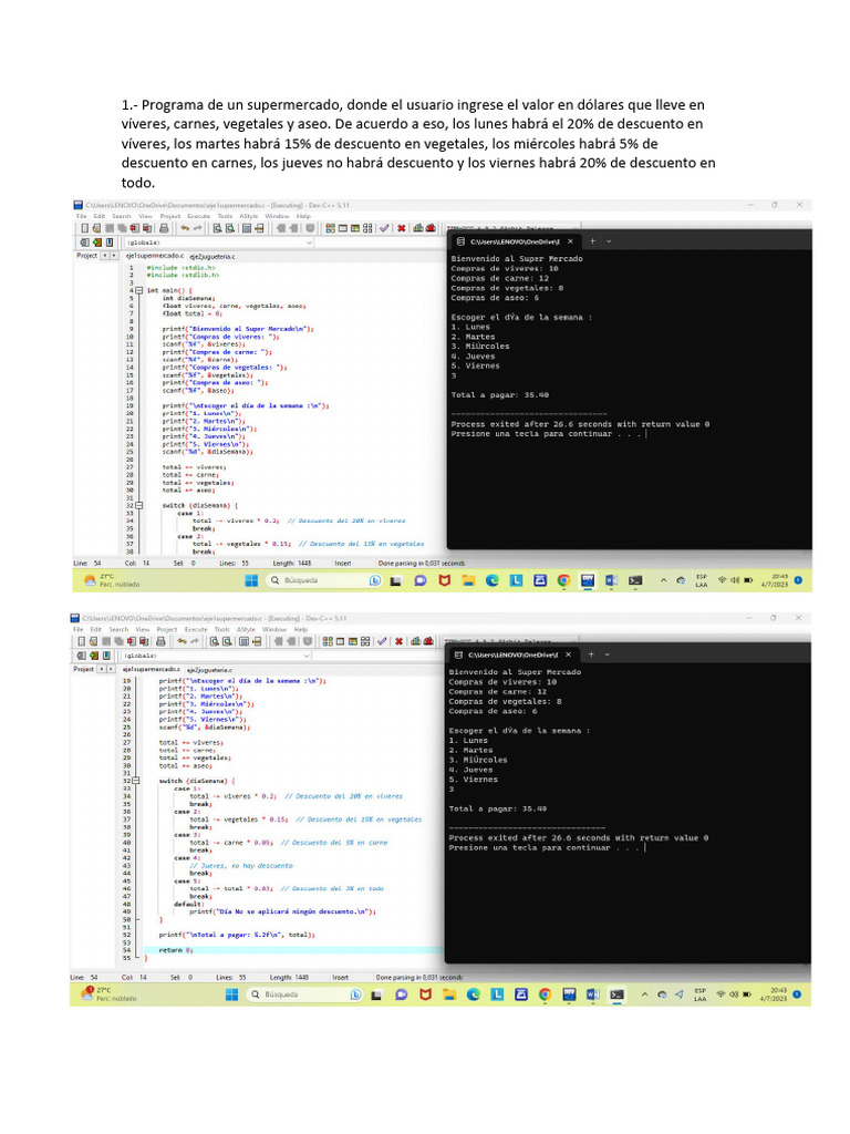 04dejulio Programacion | PDF