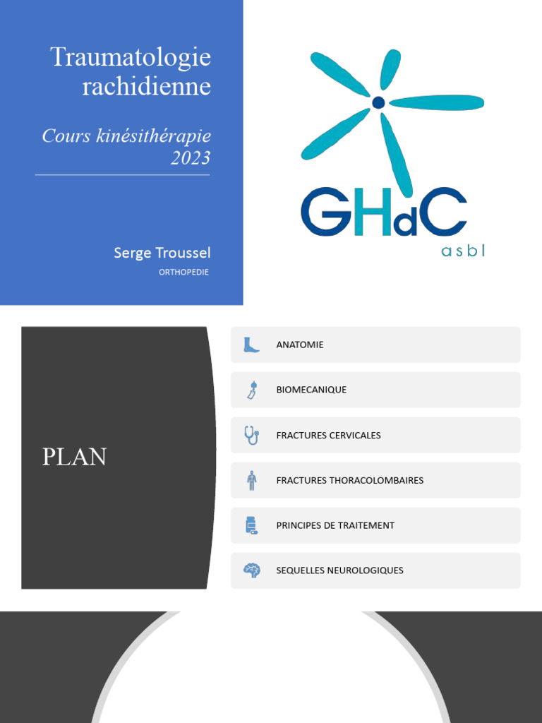 Cours Kine Helha 2022final | PDF | Spinal Cord Injury | Human Anatomy