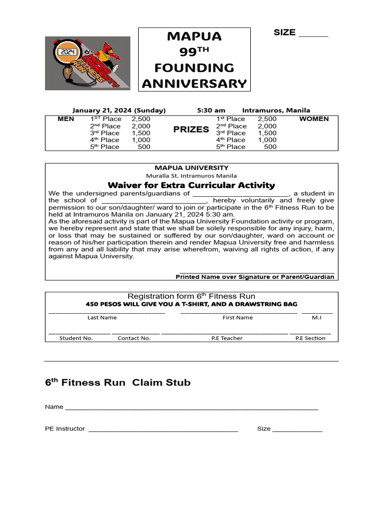 Mapua University Fitness Run 2 | PDF