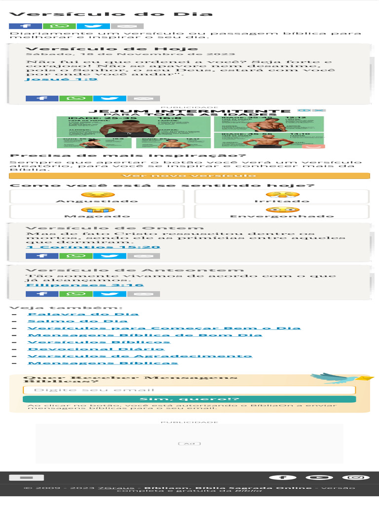 Versículo Do Dia - Bíblia | PDF | Religião e Espiritualidade