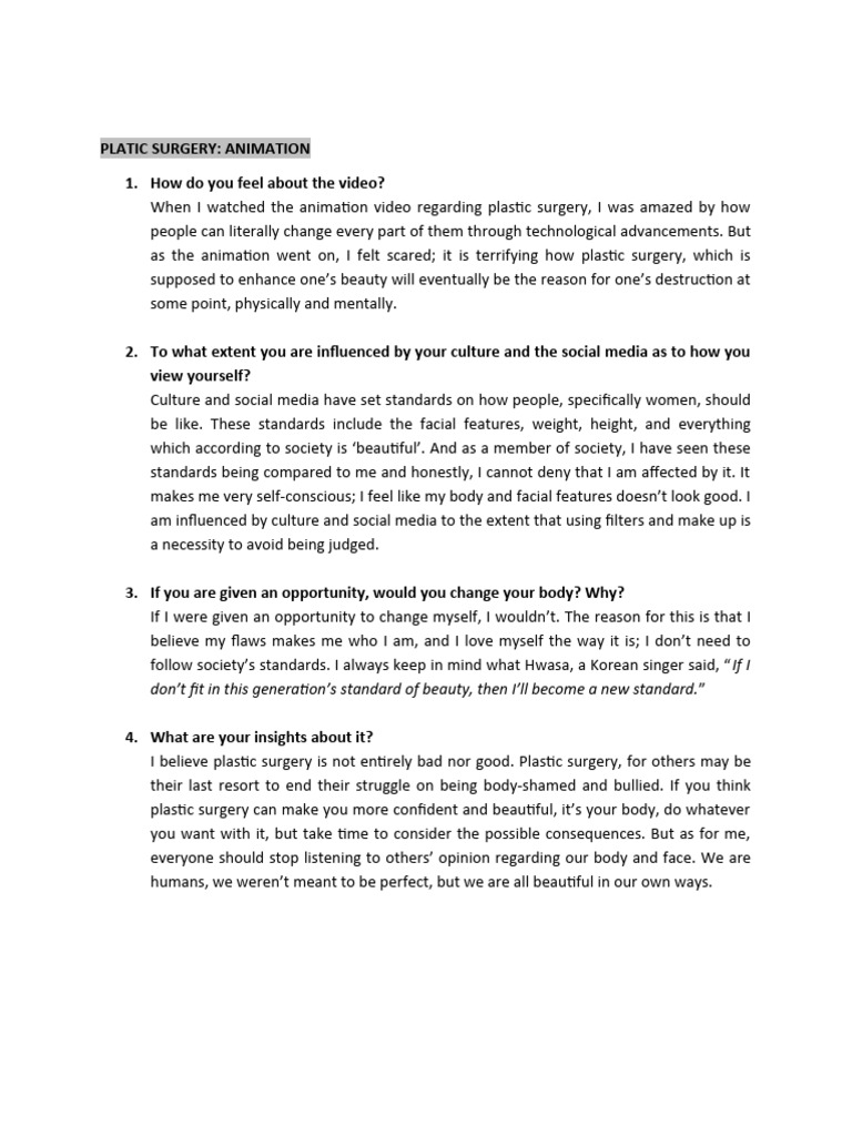 Reflection Paper On Being Beautiful | PDF | Social Media | Popular ...