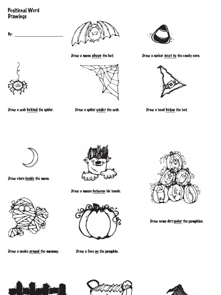 Halloween Positional Words Worksheet - Docx" | PDF | Young Adult ...