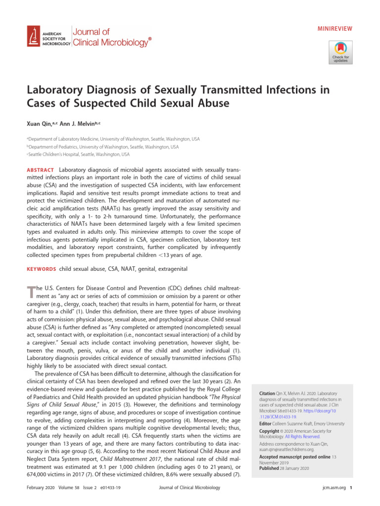 Laboratory Diagnosis Of Sexually Transmitted Infections In Cases Of