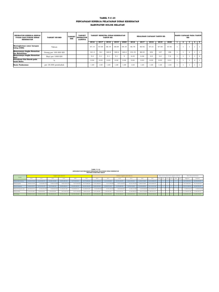 Tabel Tabel Renstra | PDF