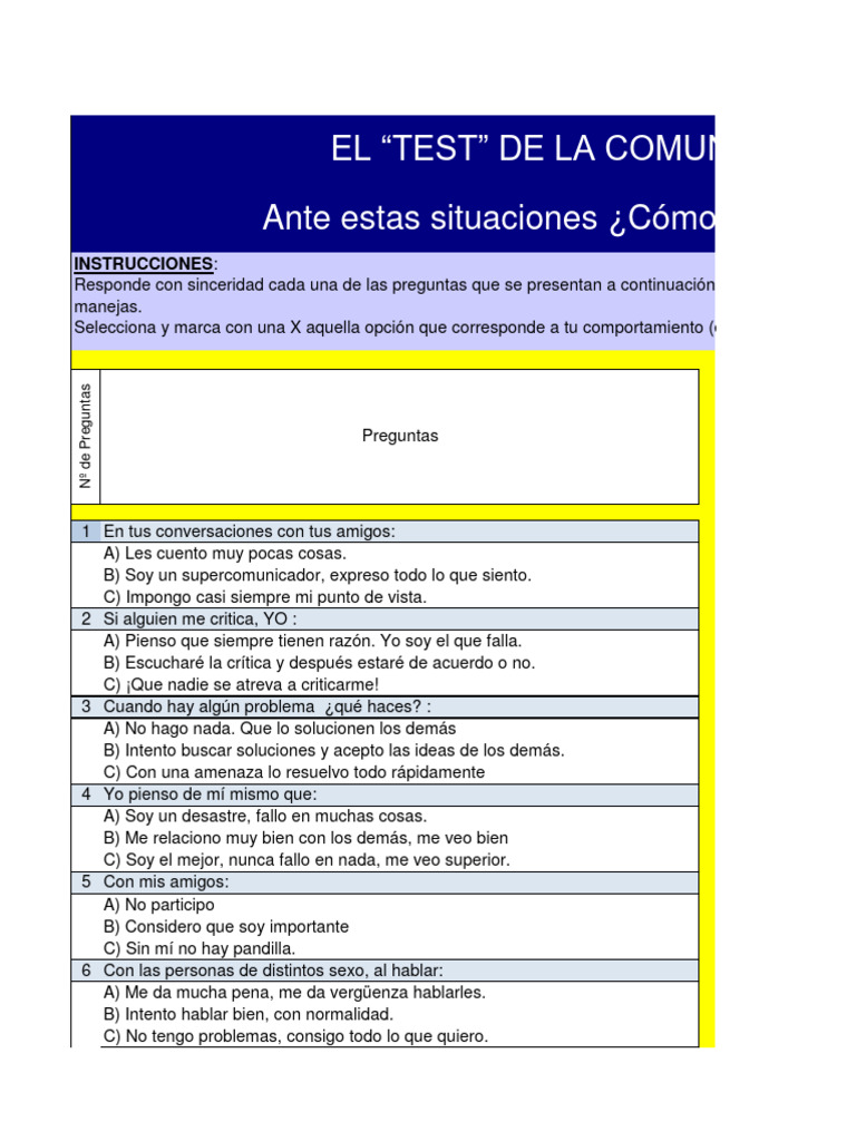 Test de La Comunicacion | PDF