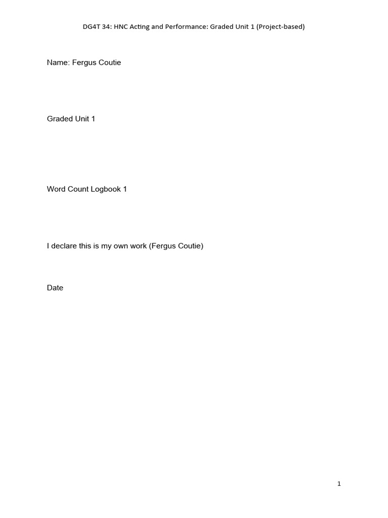 Graded Unit - Logbook 1 | PDF | Punctuation