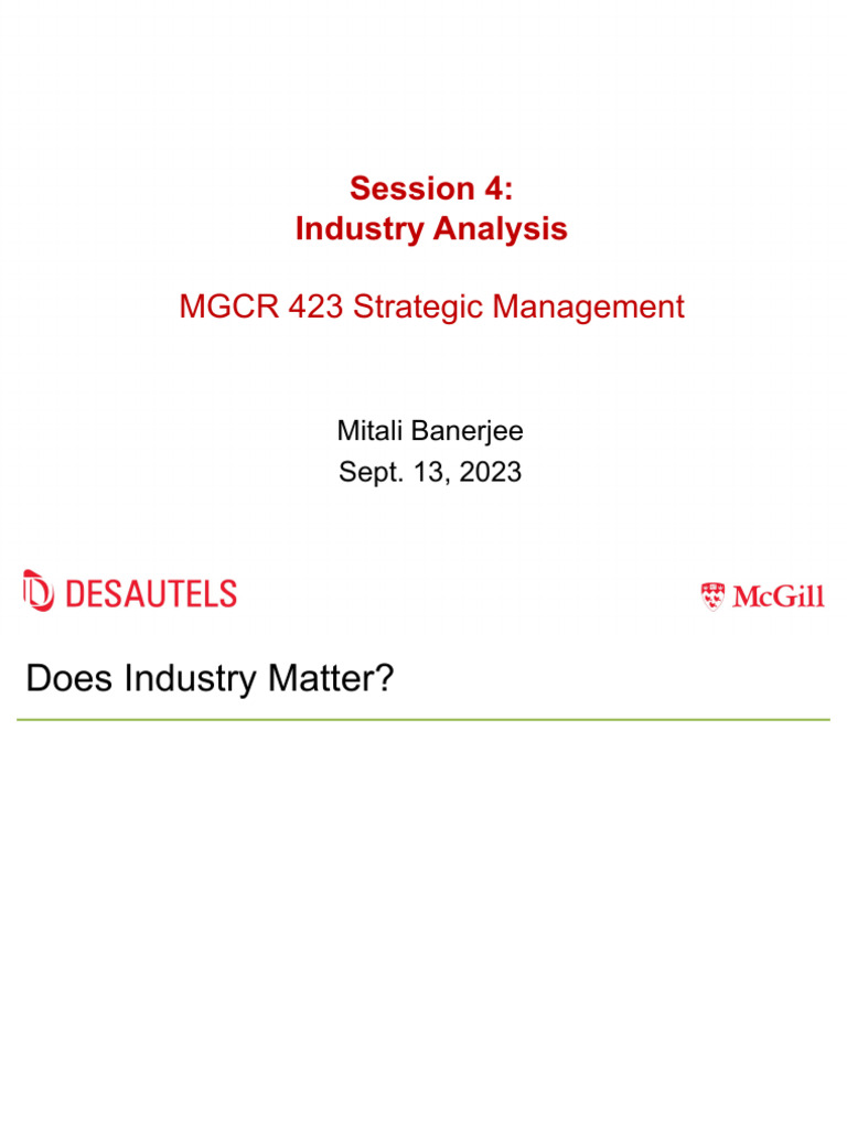 04 Session Strat MGMT 2023F | PDF | Profit (Economics) | Economies Of Scale