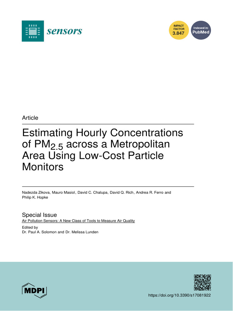Estimating Hourly Concentrations of PM2.5 Across A Metropolitan Area Using Low-Cost Particle ...