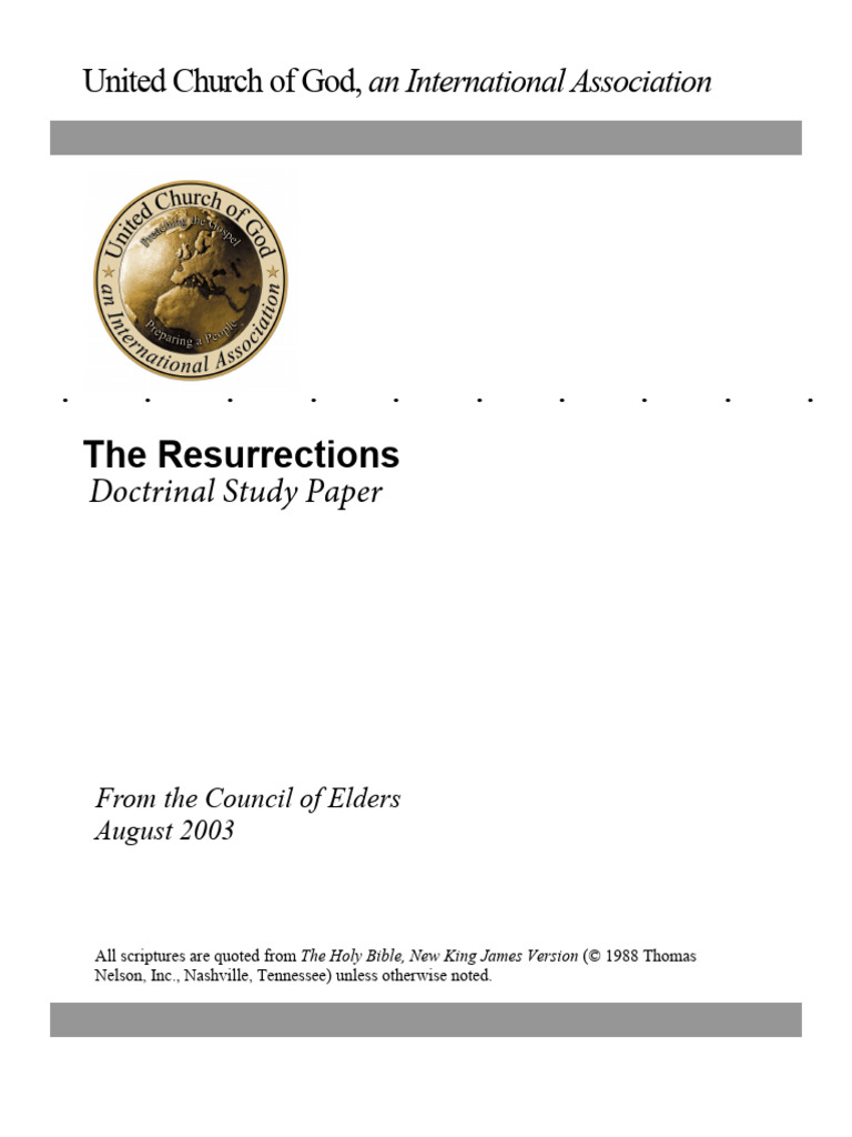 UCG Papers The Resurrections | PDF | Resurrection Of Jesus | Jesus