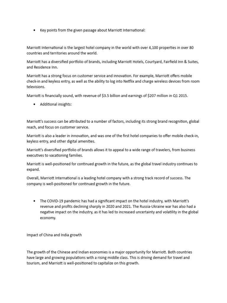 Marriott Case Study | PDF | Business | Computers
