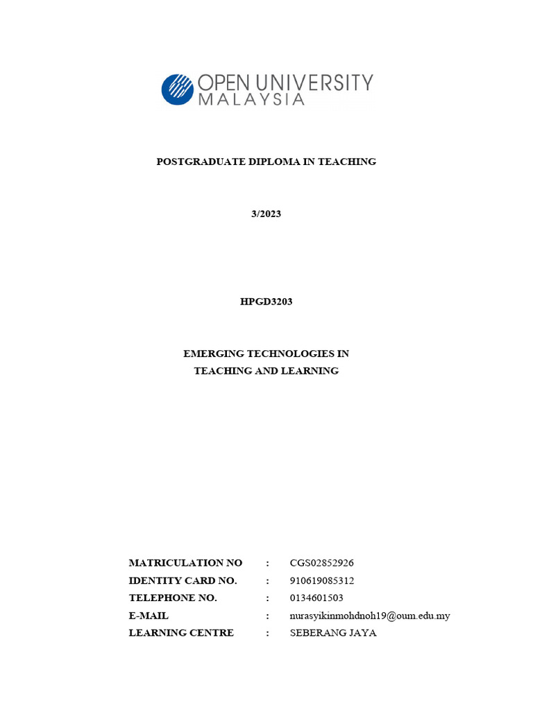 Assignment Emerging Tech Sem 3 | PDF