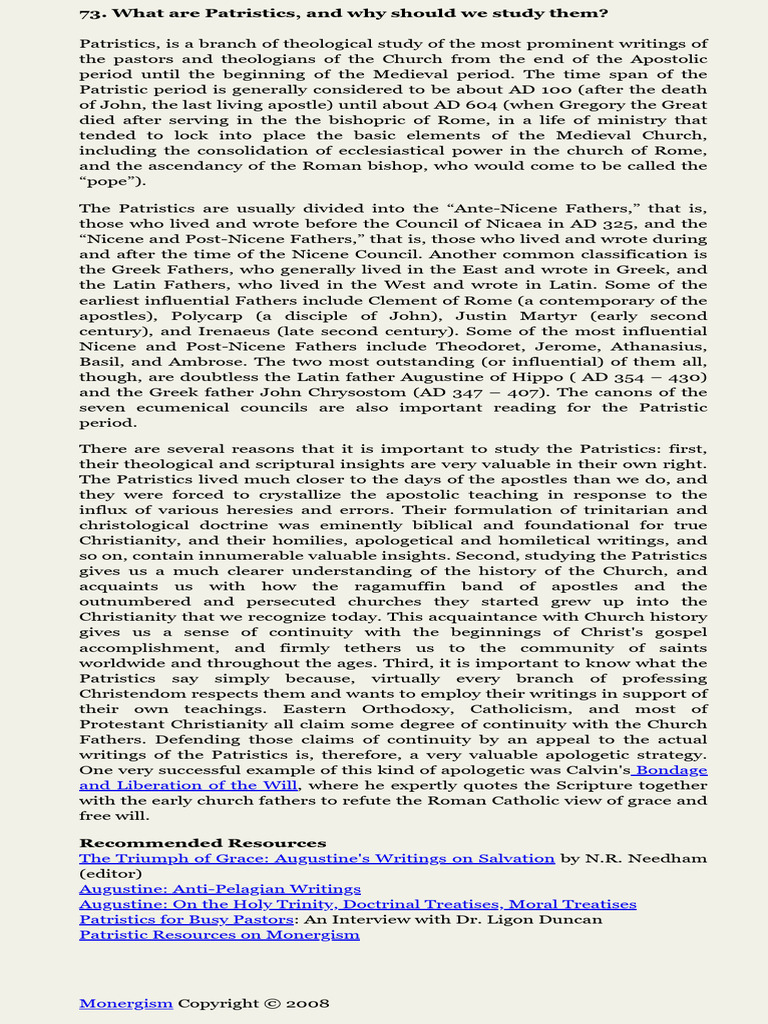 Patristics The Nature of The Church by The Church Fathers | PDF ...