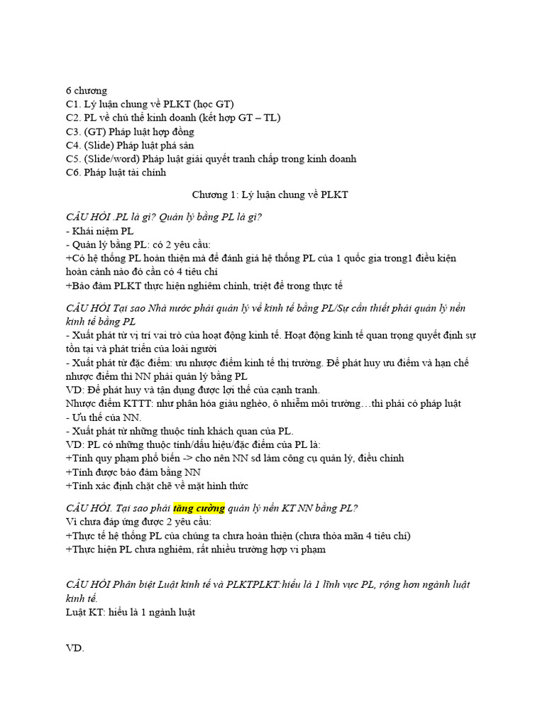 Phap Luat Kinh Te | PDF