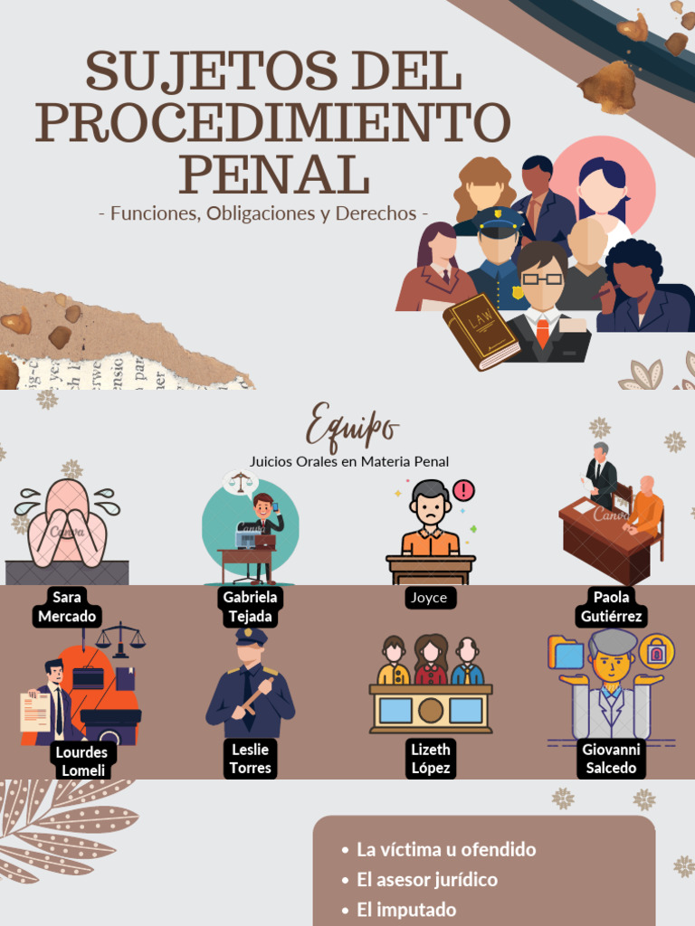 Sujetos Procedimiento Penal | PDF