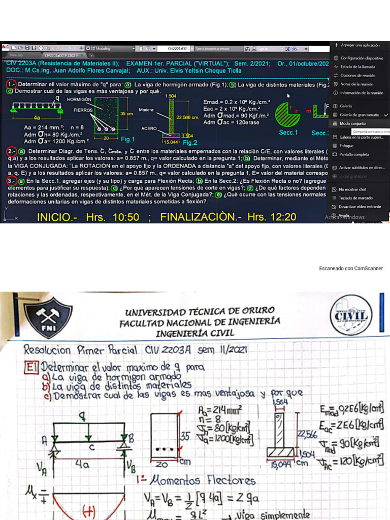 Solución Primer Parcial Civ 2203 A Sem Ii 2021 | PDF