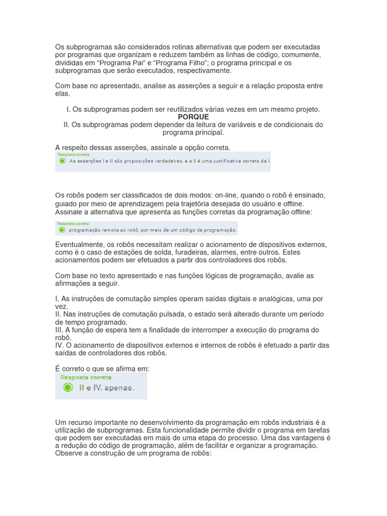 Robotica - Atividade 04 - 10 de 10 | PDF | Robô | Robótica