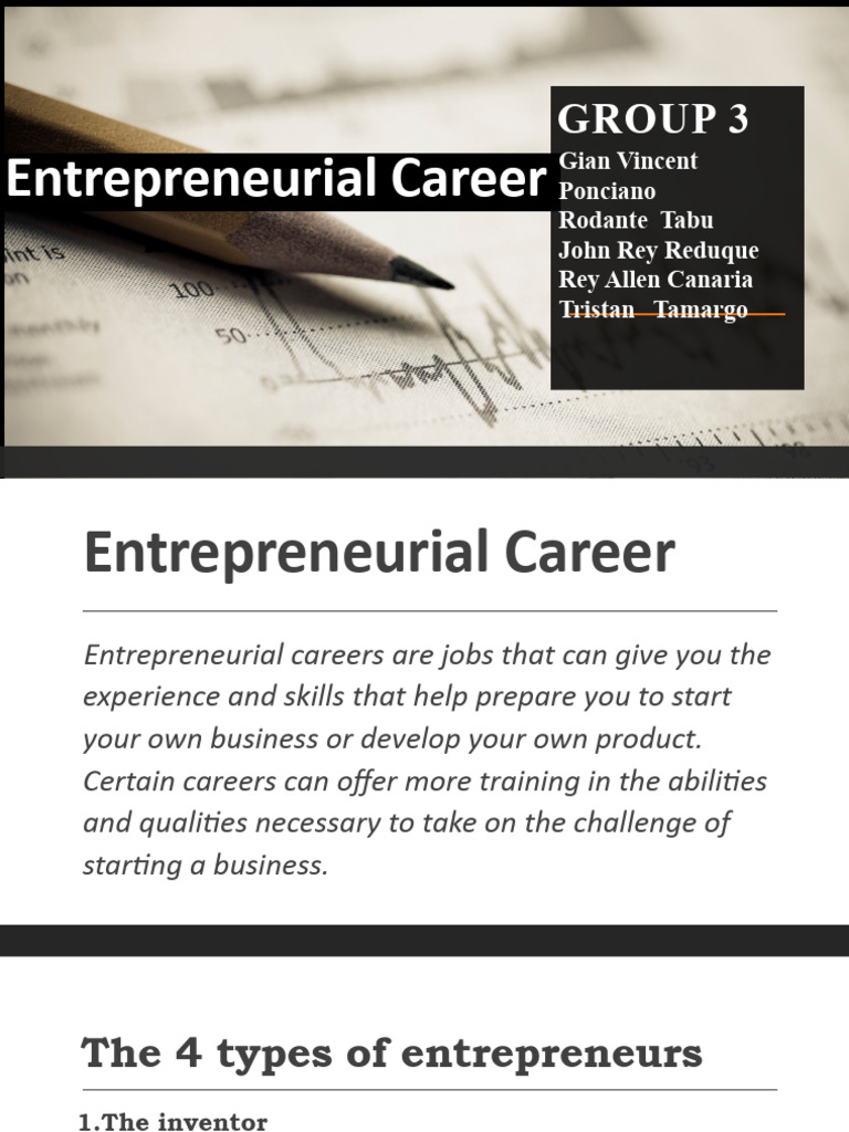 Entrepreneurial Career | PDF | Entrepreneurship | Creativity