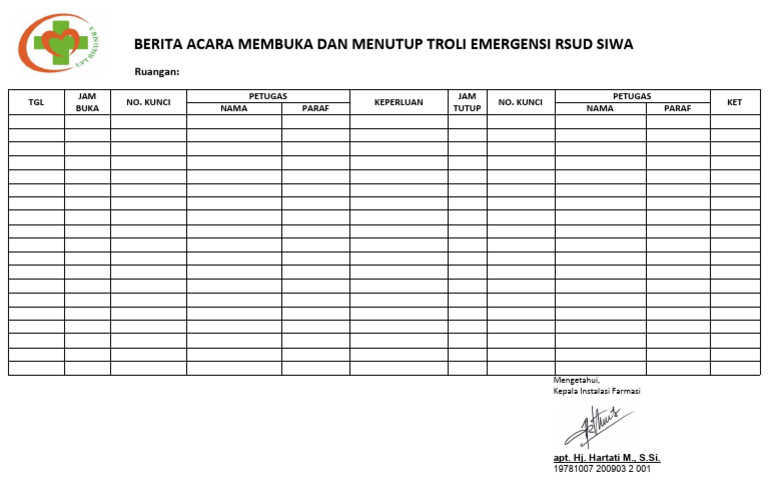 Berita Acara Membuka Dan Menutup Troli Emergensi Rsud Siwa | PDF