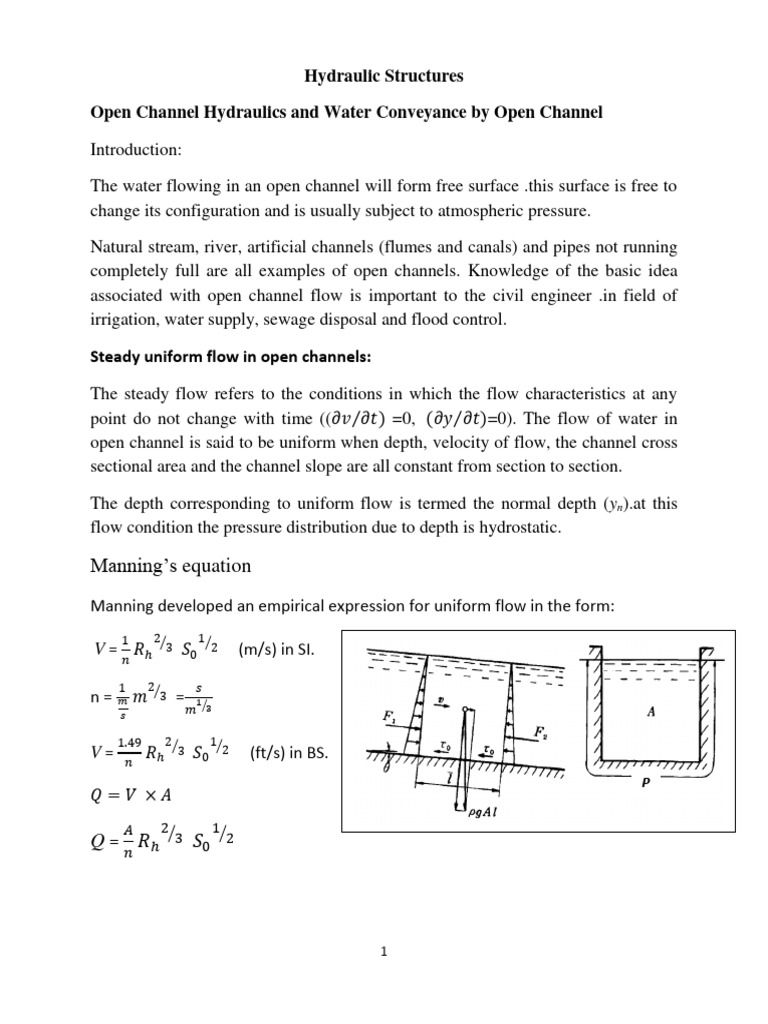 Hyd 2 Open Channel Hydraulics | PDF | Hydrology | Continuum Mechanics